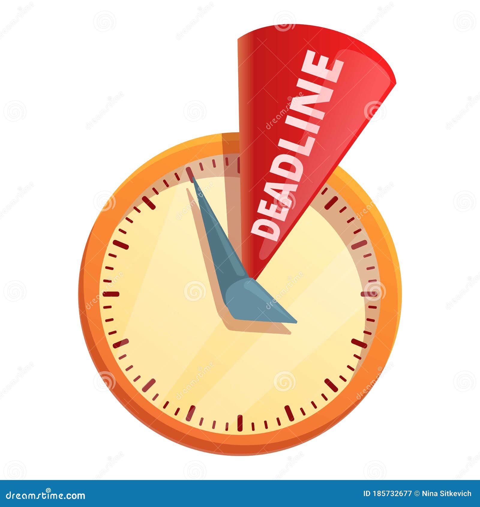 Deadline Time Icon, Cartoon Style Stock Vector - Illustration of ...