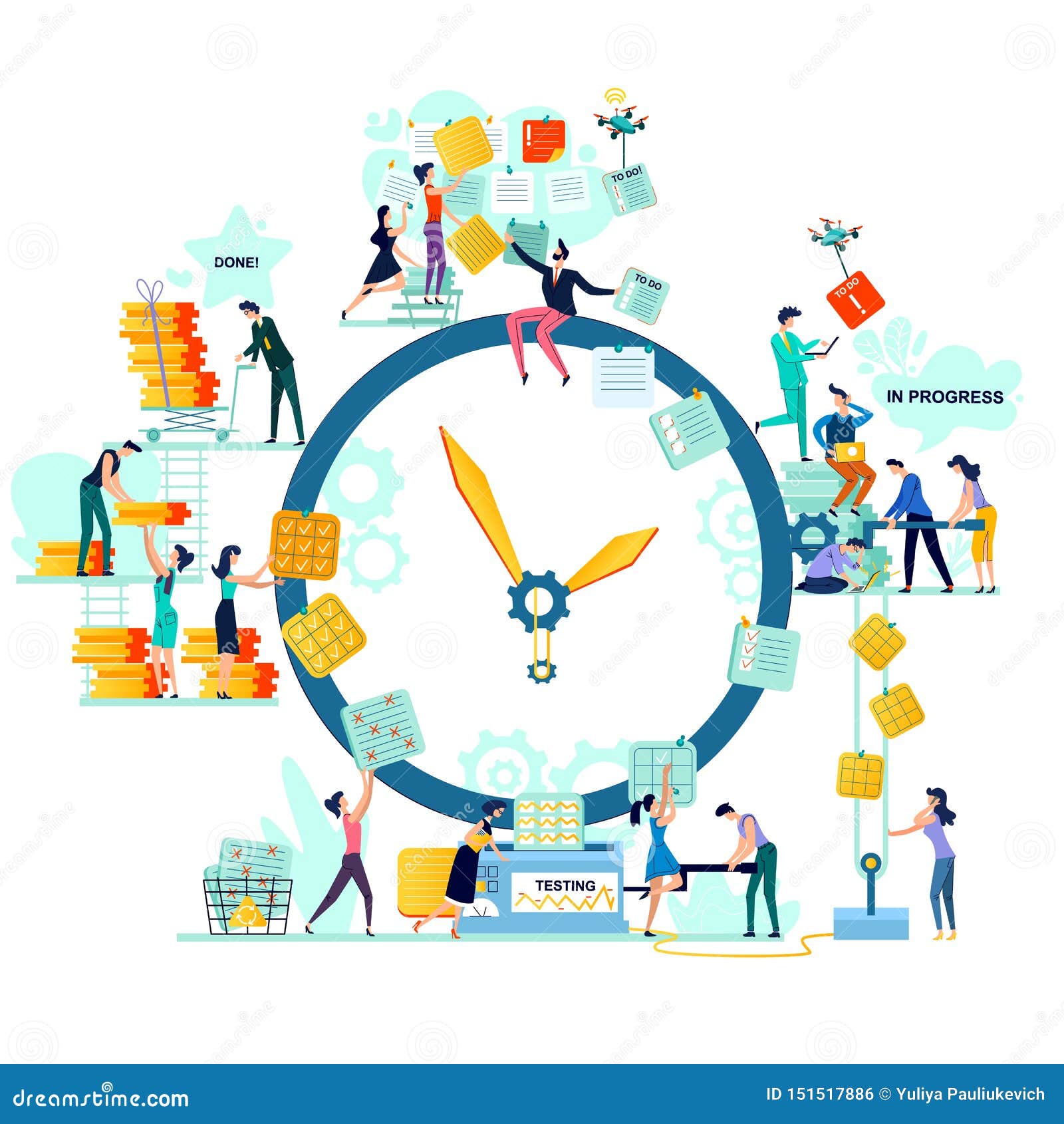 Deadline, Time Management Business Concept Vector Stock Vector ...