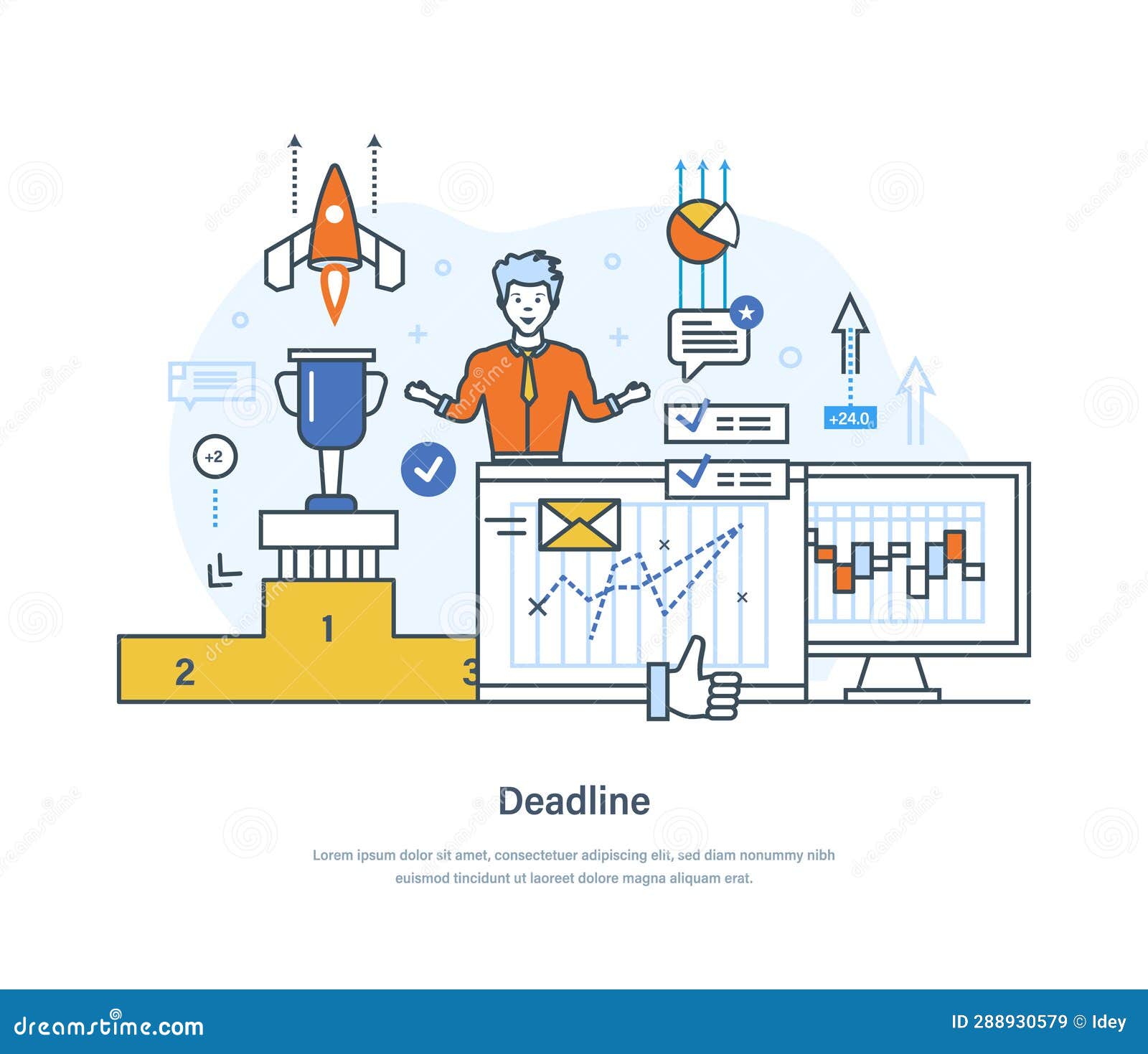 Deadline, Time Management and Workflow Organization Business Concept ...