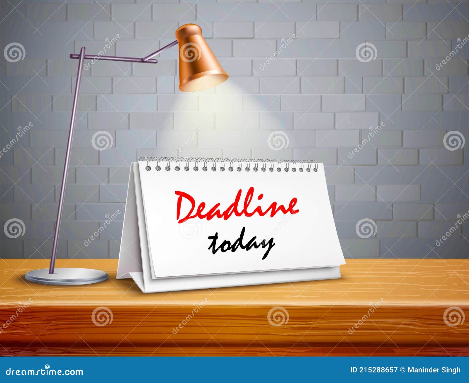 Deadline today. stock illustration. Illustration of table - 215288657