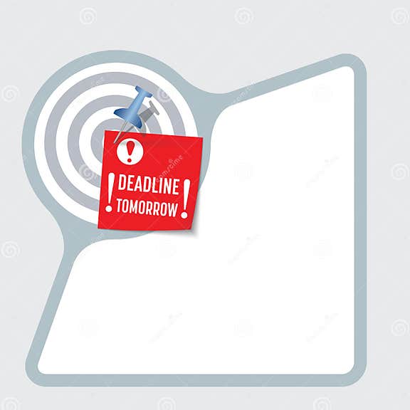 Deadline tomorrow stock vector. Illustration of element - 74129276