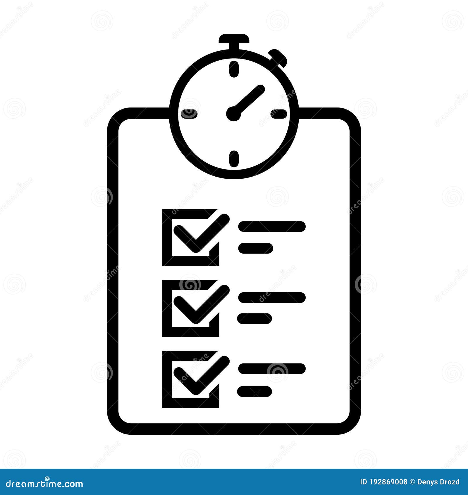 Deadline Vector Icon Set. Timer and Checklist Illustration Sign Stock ...