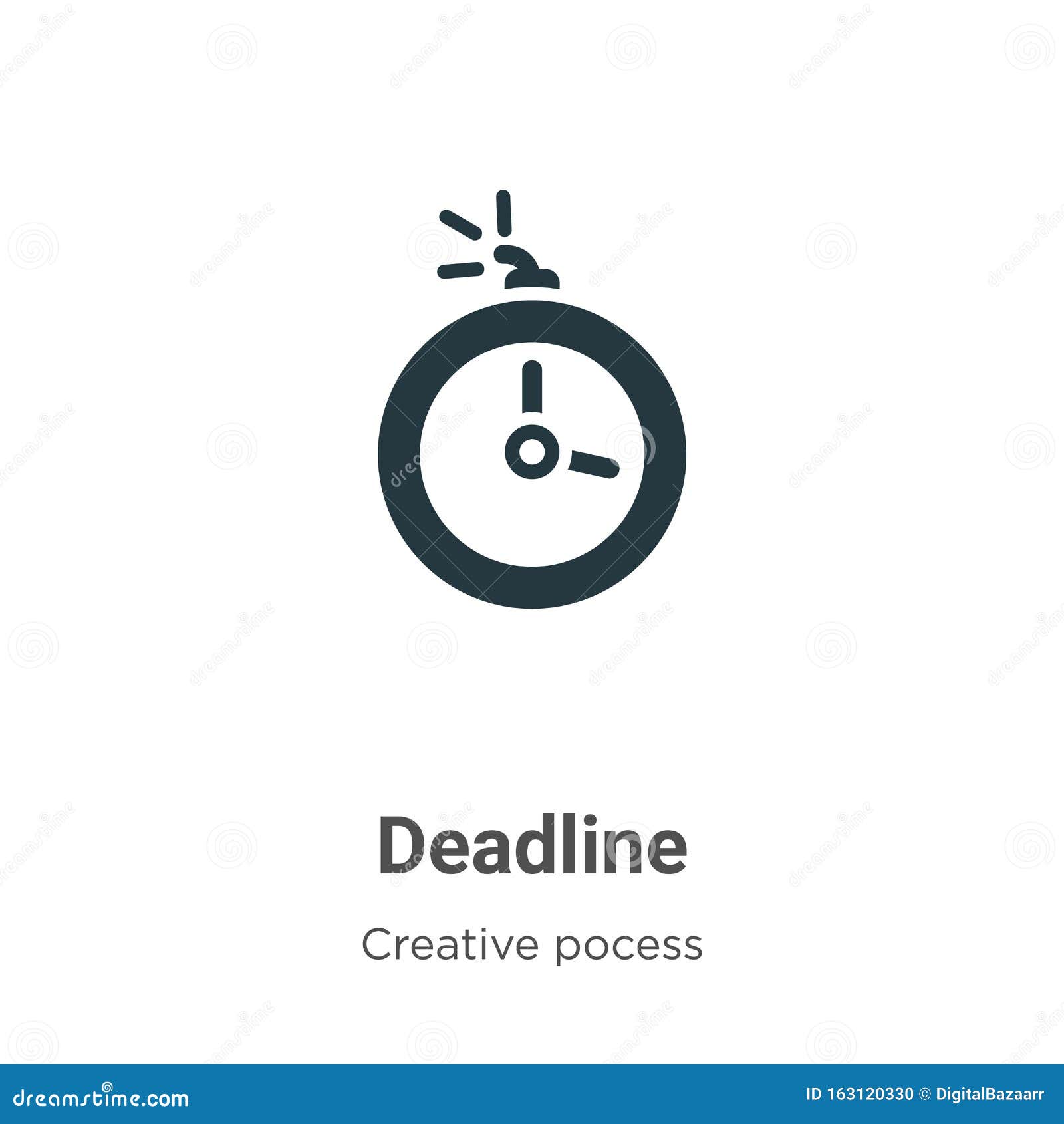 Deadline Vector Icon on White Background. Flat Vector Deadline Icon ...