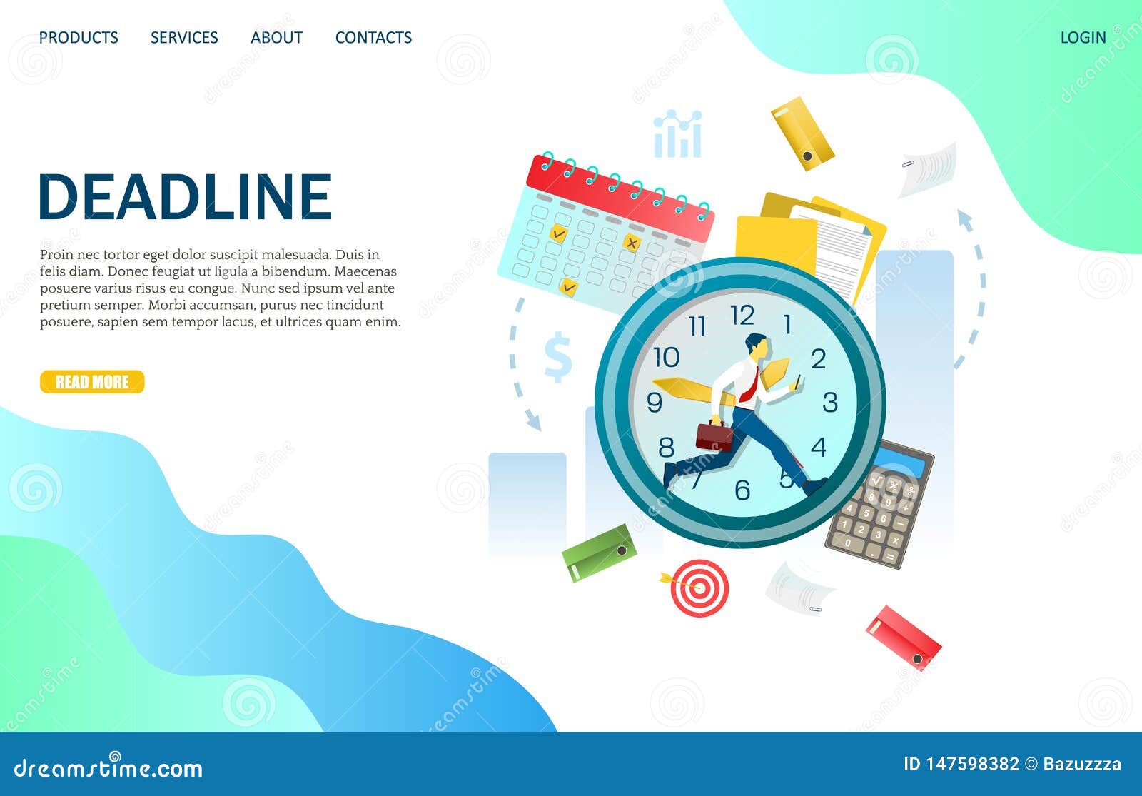 Deadline Vector Website Landing Page Design Template Stock Vector ...