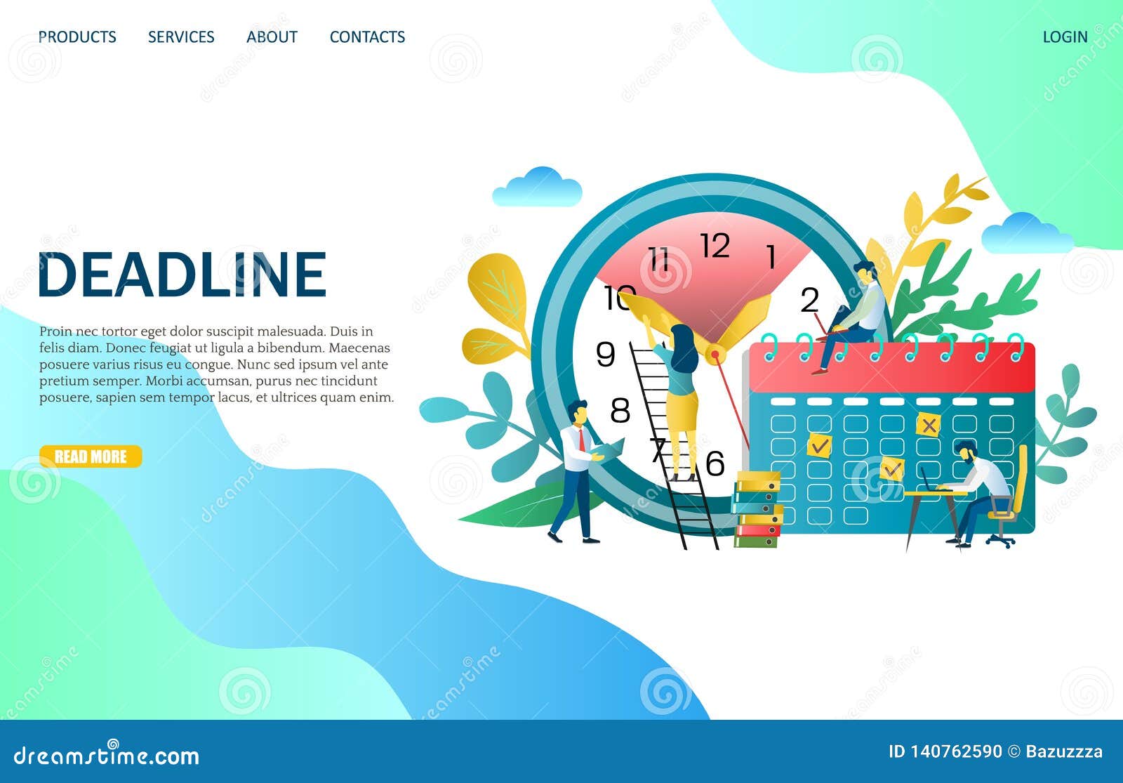 Deadline Vector Website Landing Page Design Template Stock Vector ...