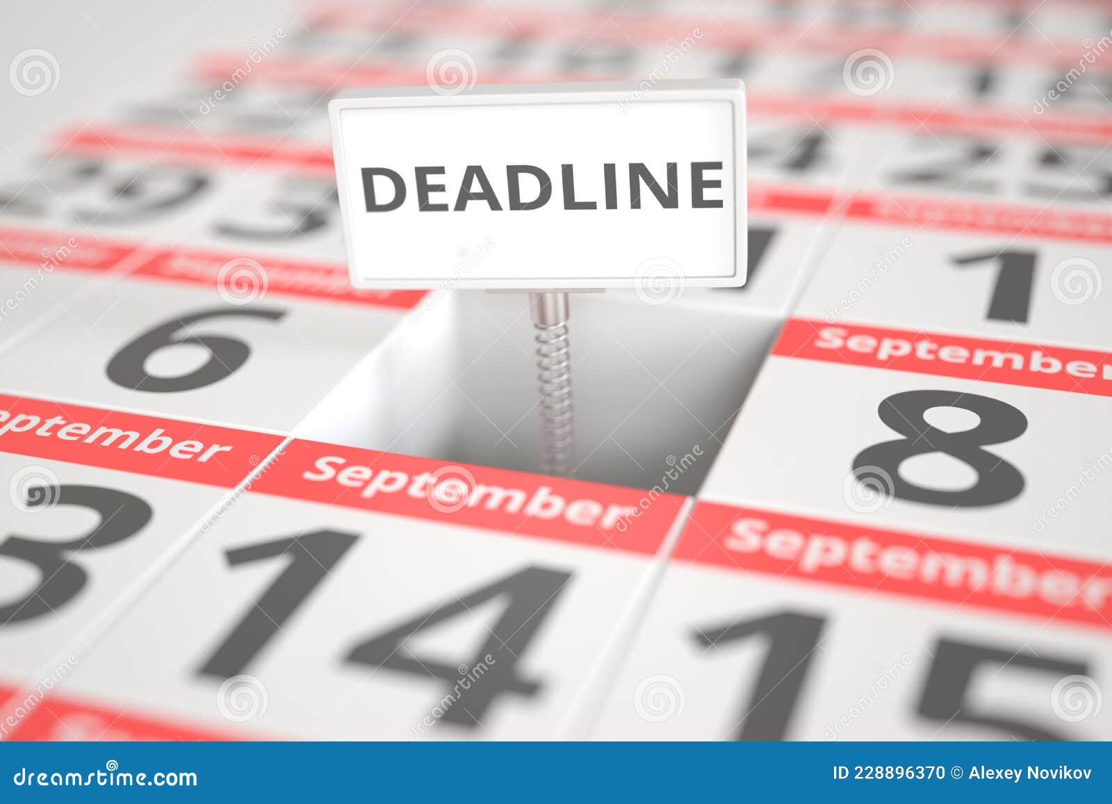 Deadline Voor 7 September in Een Kalender 3d Rendering Stock ...
