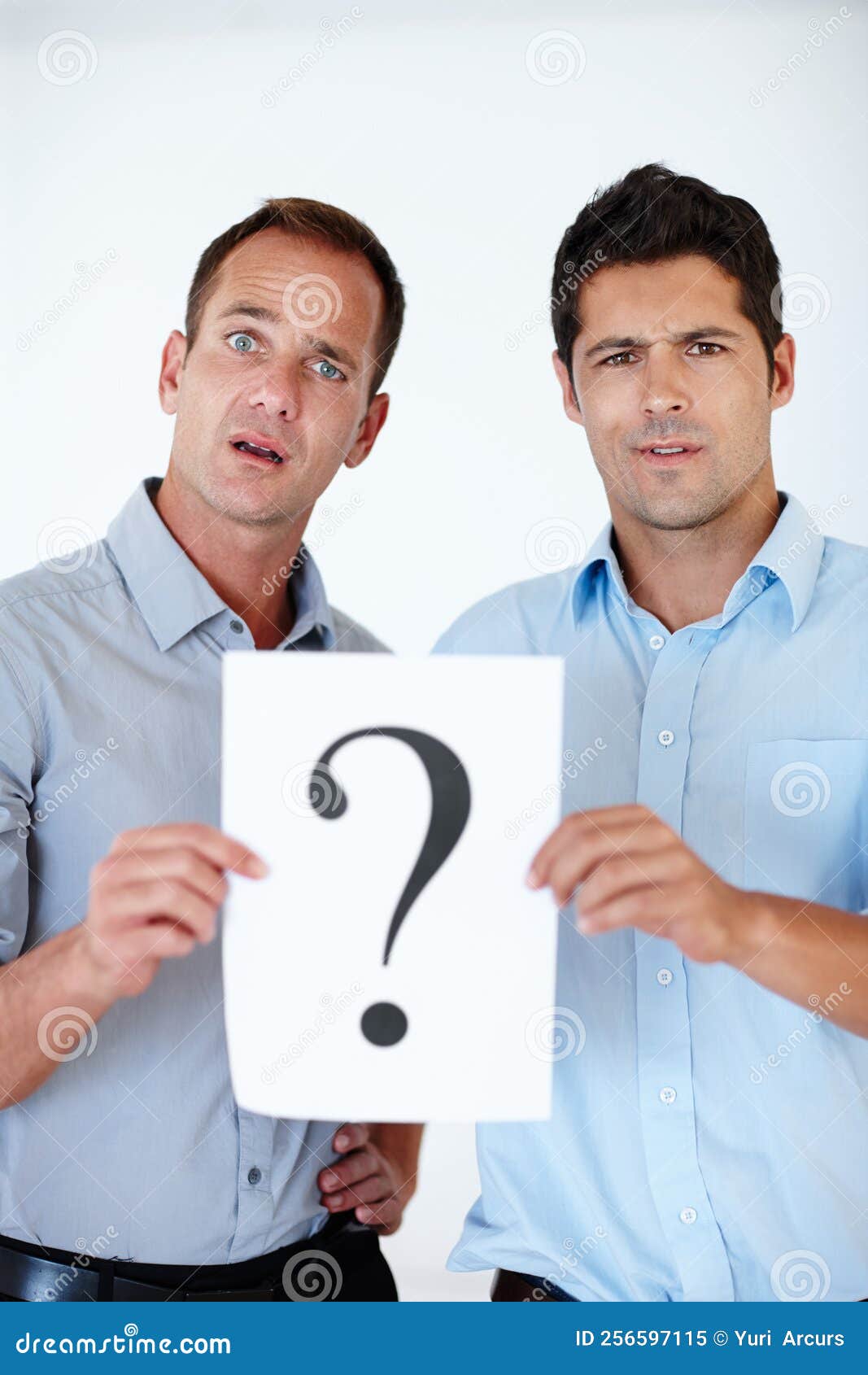 That Deadline Was Today. Two Puzzled Men Holding Up a Page with a ...