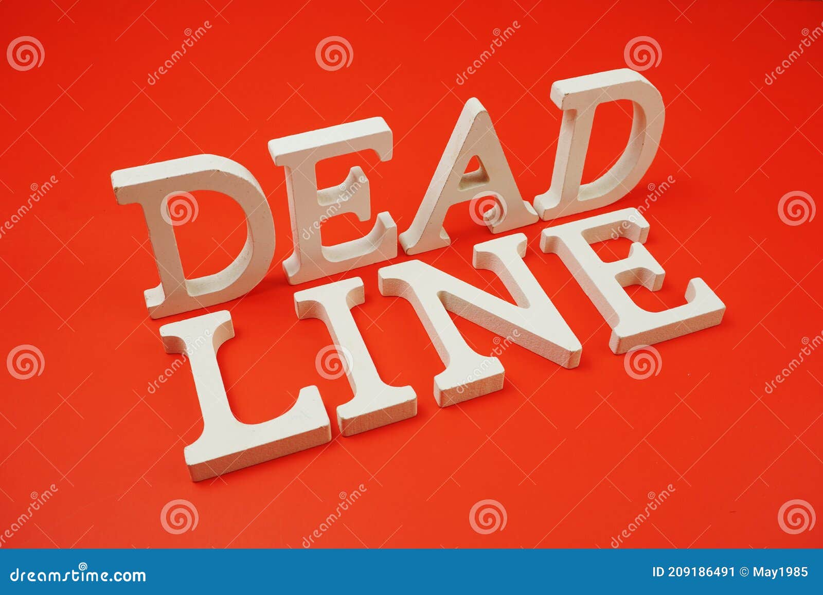 Deadline Word Alphabet Letters on Red Background Stock Image - Image of ...
