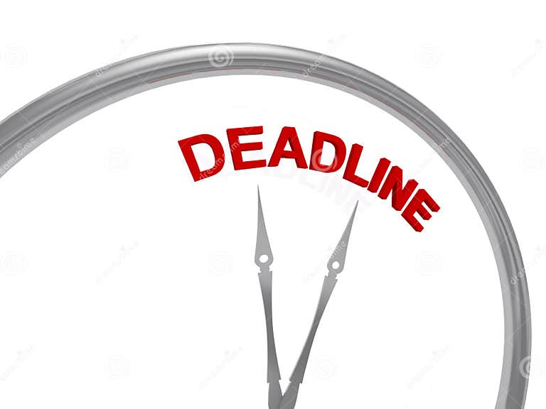 Deadline word on clock stock illustration. Illustration of project ...