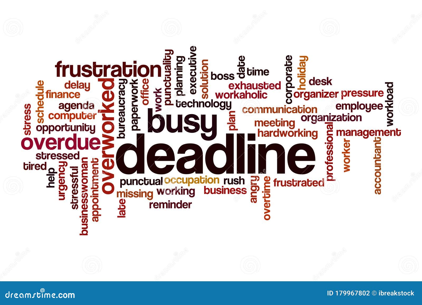 Deadline Word Cloud Concept Stock Illustration - Illustration of late ...