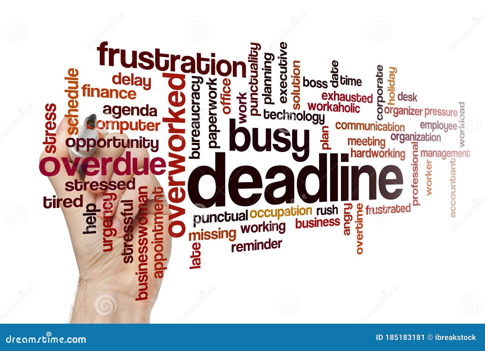 Deadline Word Cloud Concept Stock Illustration - Illustration of tired ...