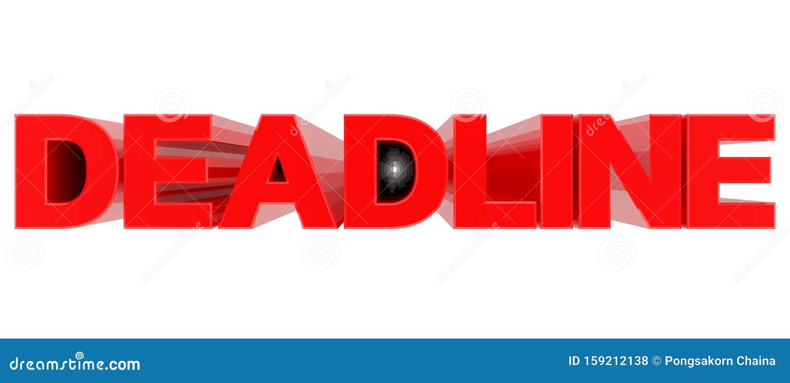 DEADLINE Word Isolated on White Background 3d Rendering Stock ...