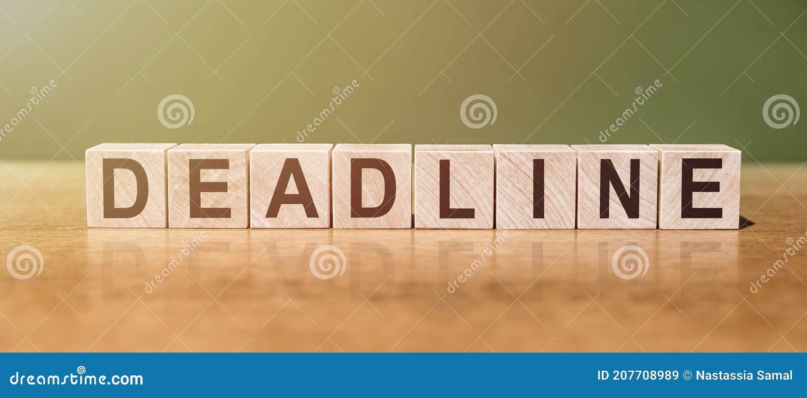 DEADLINE. Word Written on Wooden Blocks on Wooden Table Stock Image ...