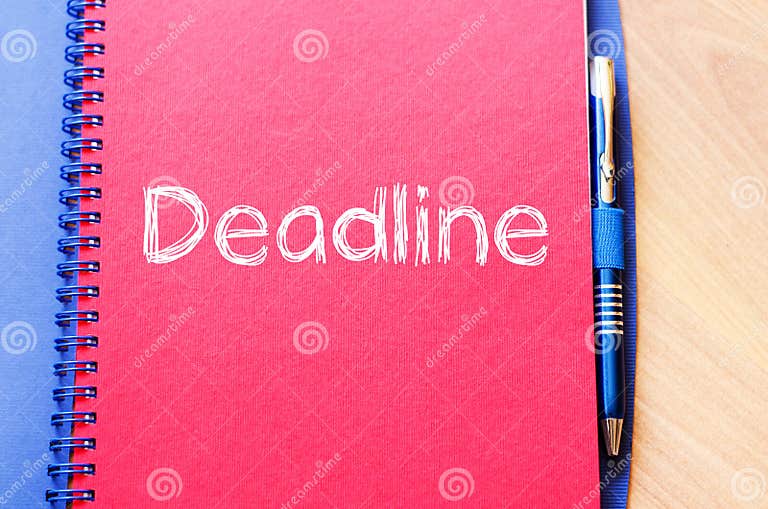 Deadline write on notebook stock illustration. Illustration of date ...