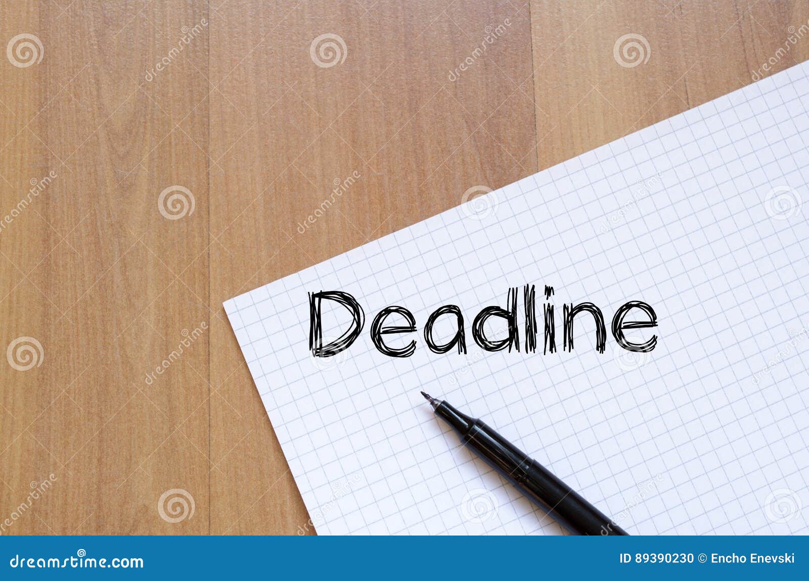 Deadline write on notebook stock illustration. Illustration of message ...
