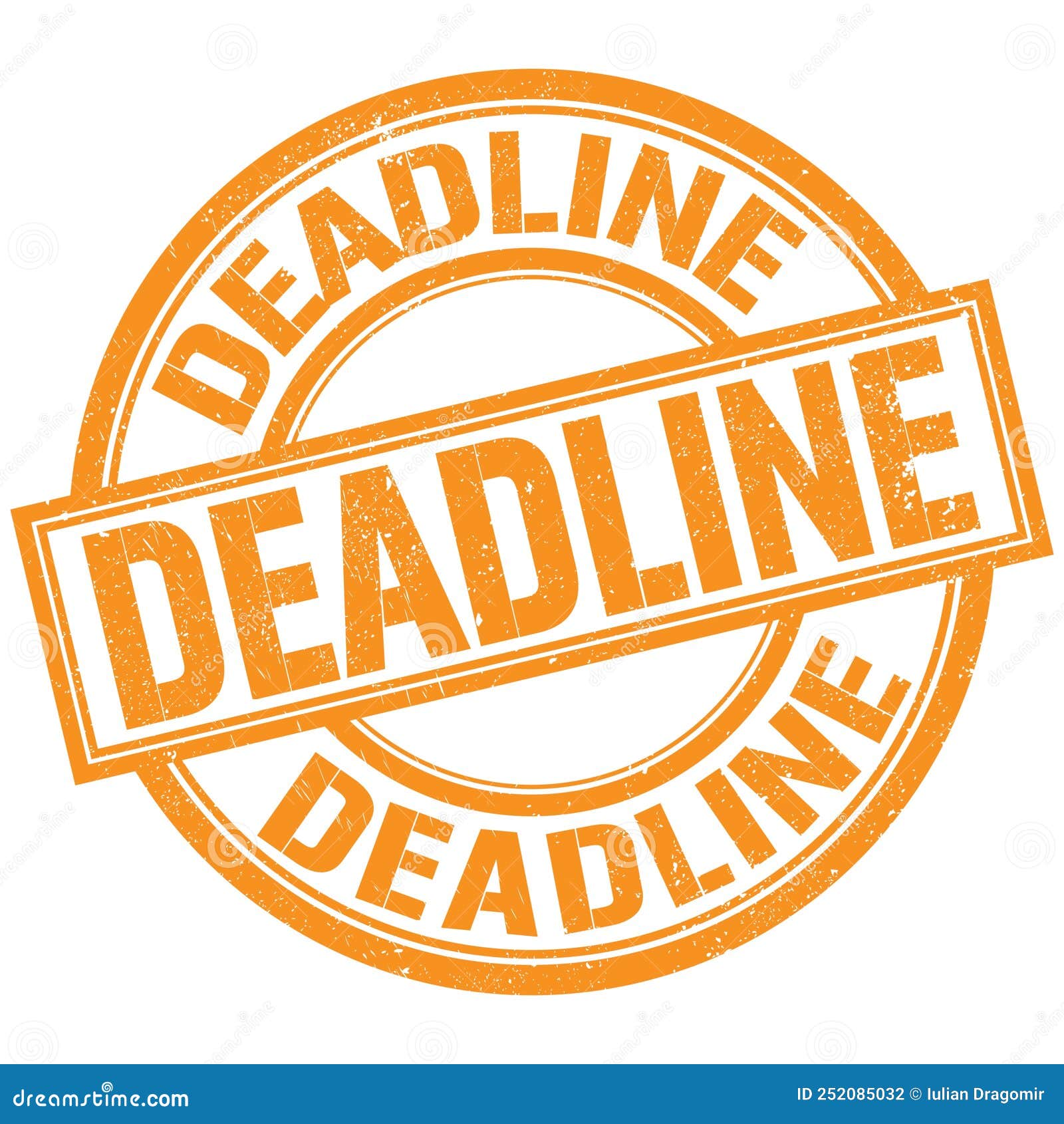 DEADLINE Written Word on Orange Stamp Sign Stock Illustration ...
