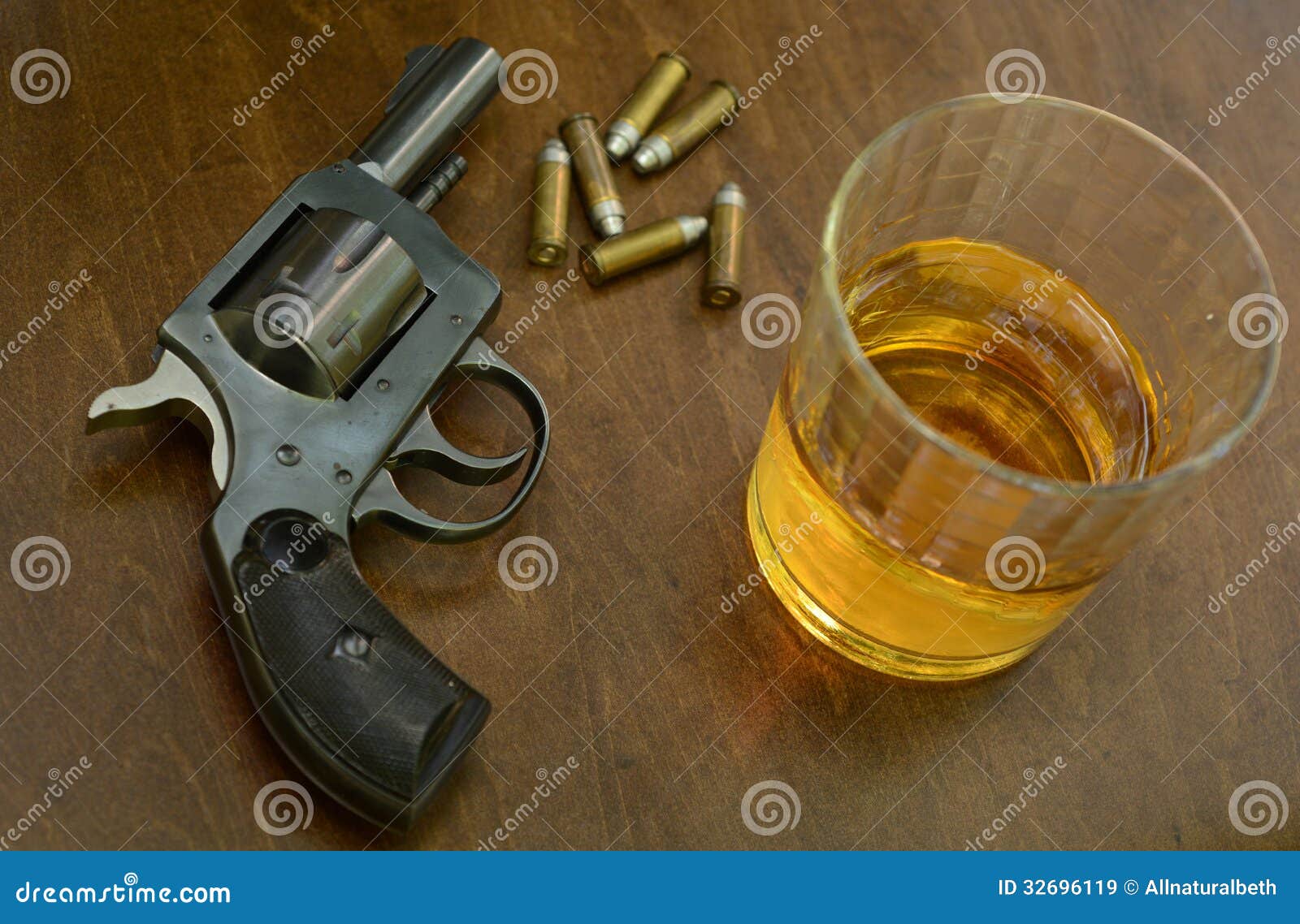 Deadly Combination of Alcohol and Firearms Stock Image - Image of ...