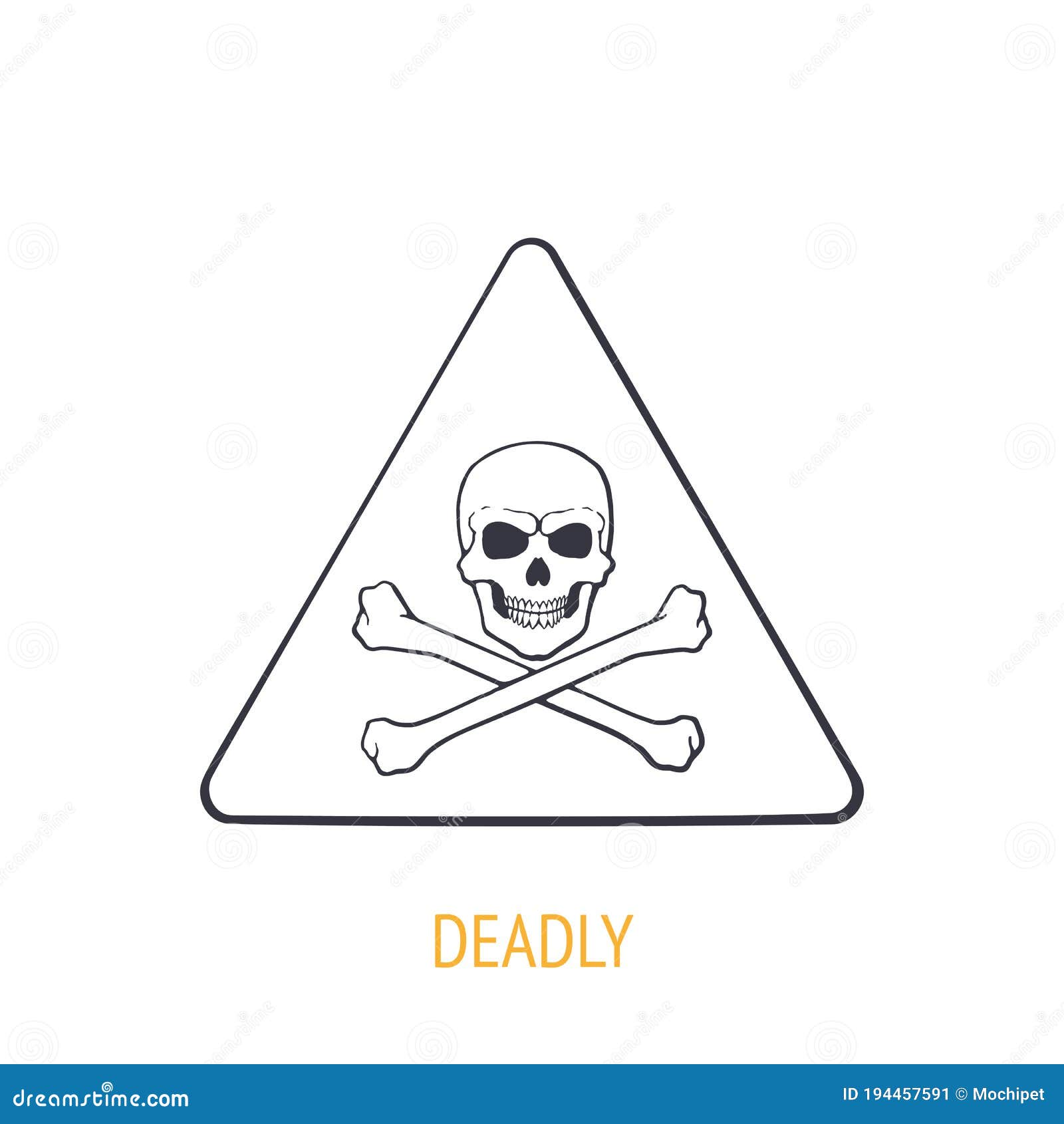 Deadly Danger Symbol With Skull And Crossbones. Outline Icon. Vector ... Deadly Danger Symbol With Skull And Crossbones. Outline Icon. Vector ...