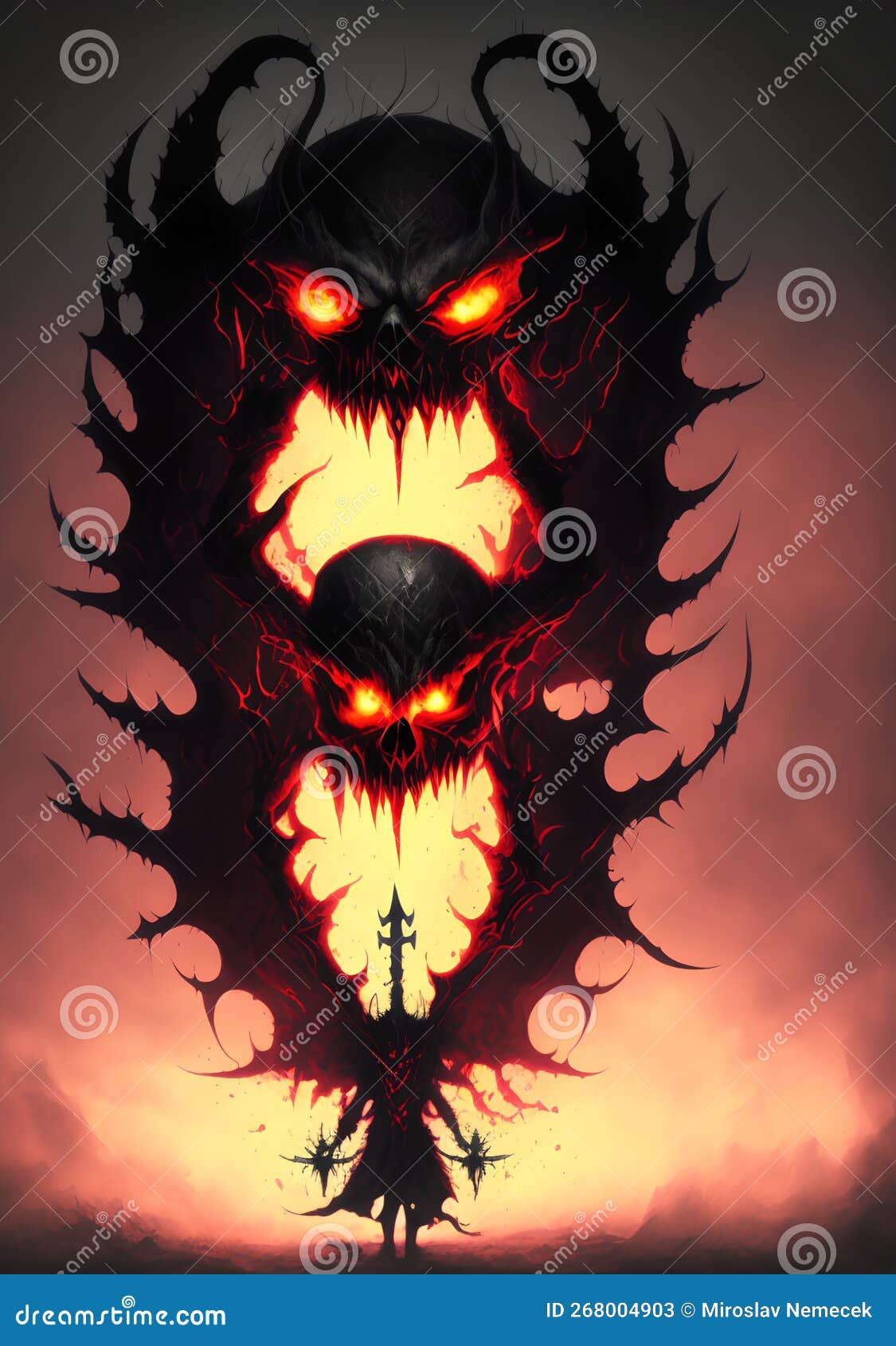 Deadly Evil, Generative AI Illustration Stock Illustration ...