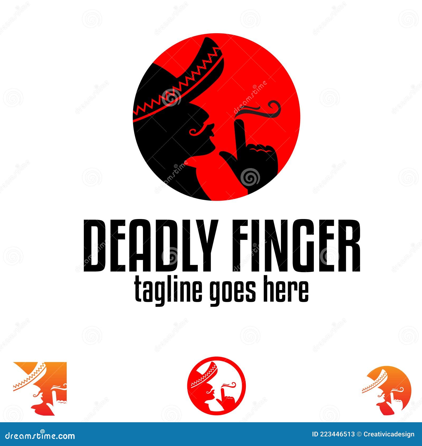 Deadly Finger Symbol Concept Vector Emblem Stock Vector - Illustration ...