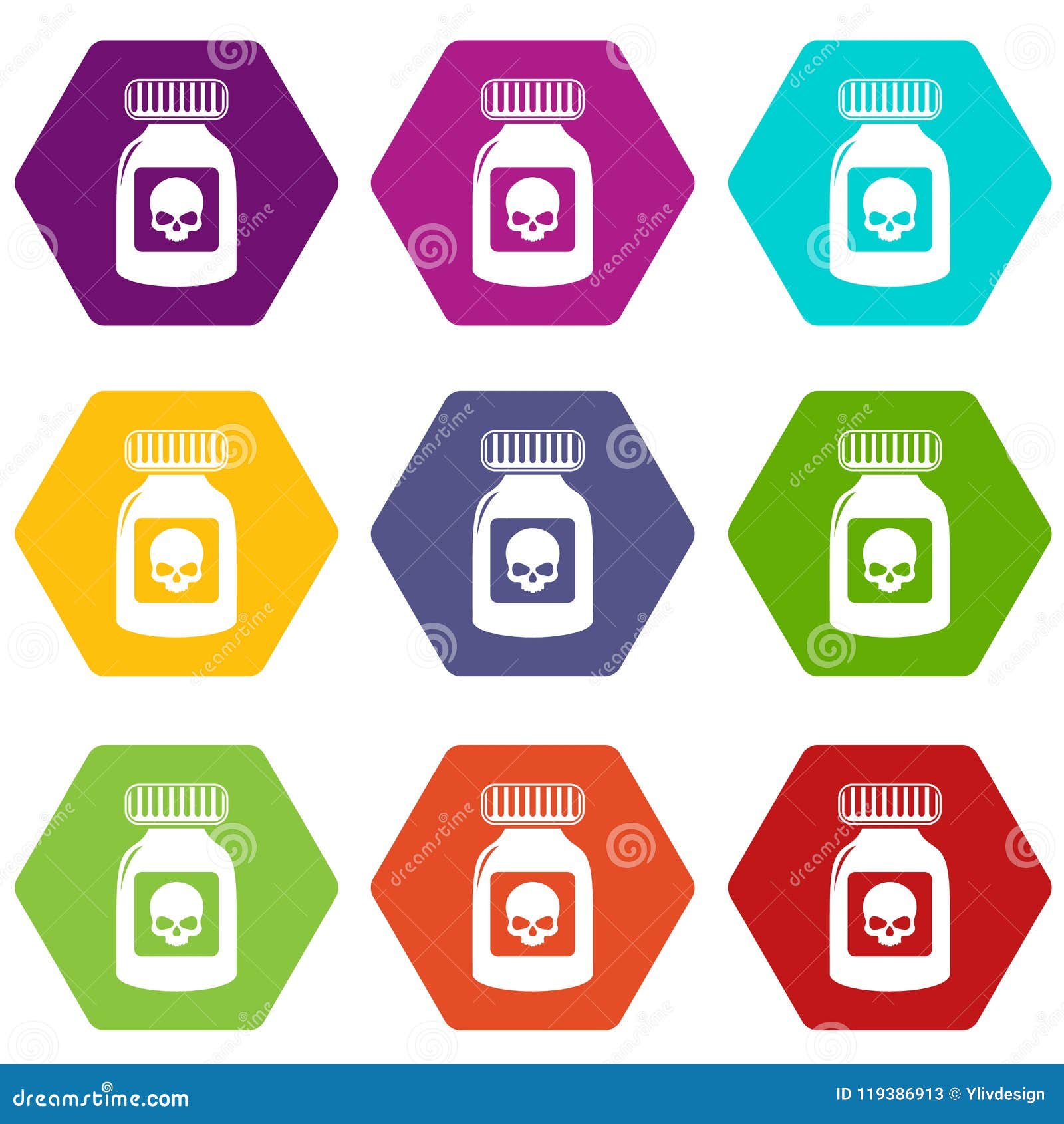 Deadly Liquid Icons Set 9 Vector Stock Vector - Illustration of danger ...