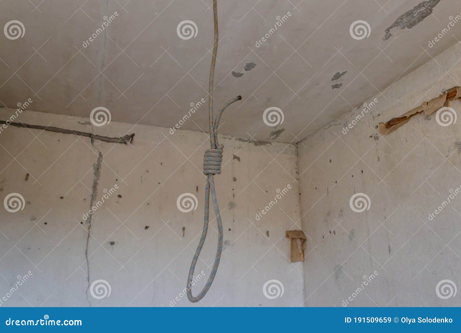 Deadly Loop Of Rope Isolated On White Background. Concept Of Death ...