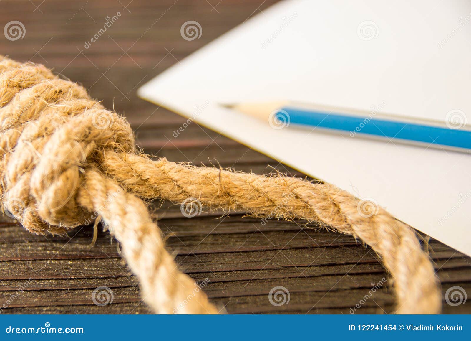 Deadly Loop Of Rope Isolated On White Background. Concept Of Death ...