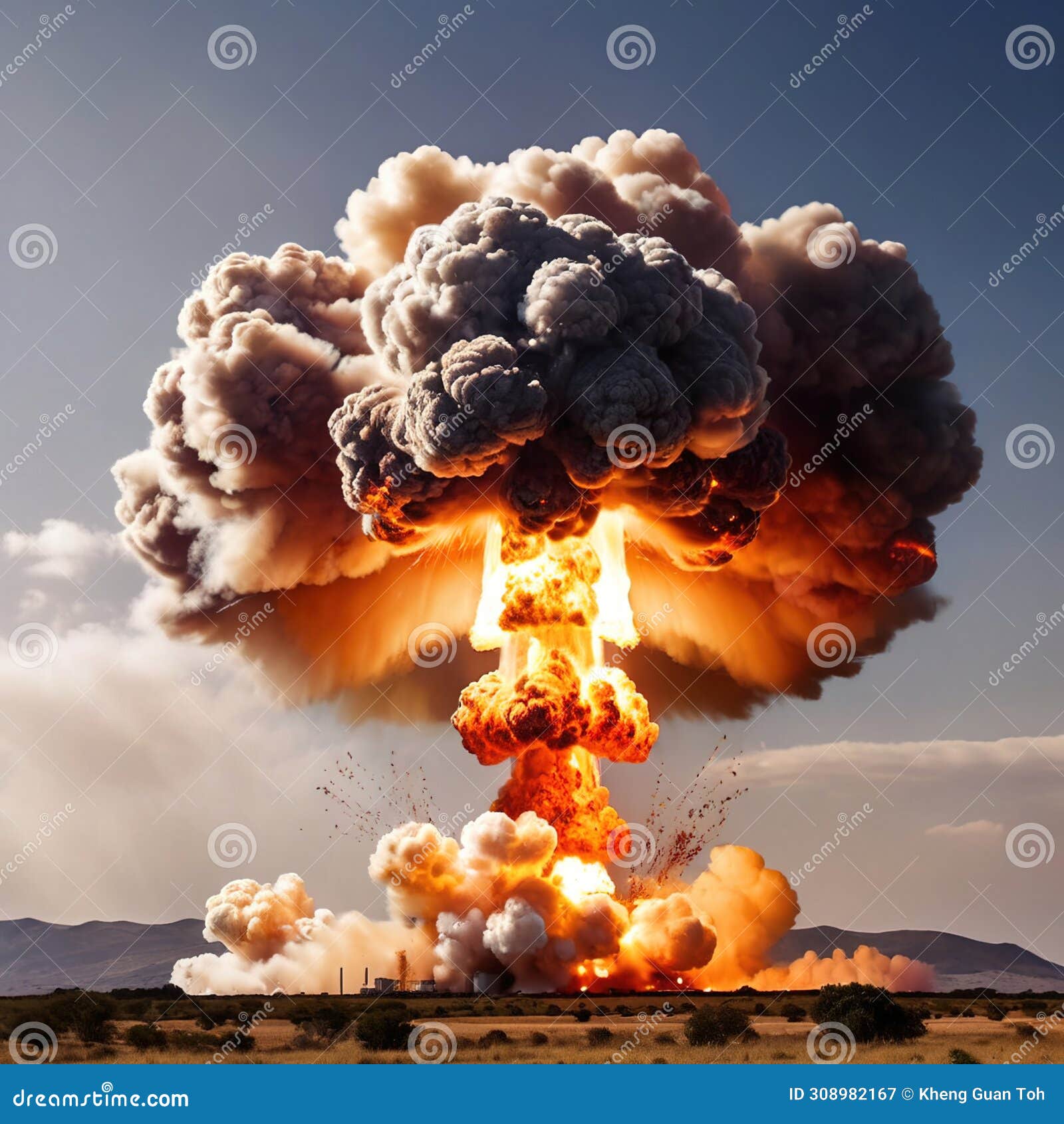 Deadly Nuclear Explosion from Atomic Bomb with Mushroom Cloud Stock ...