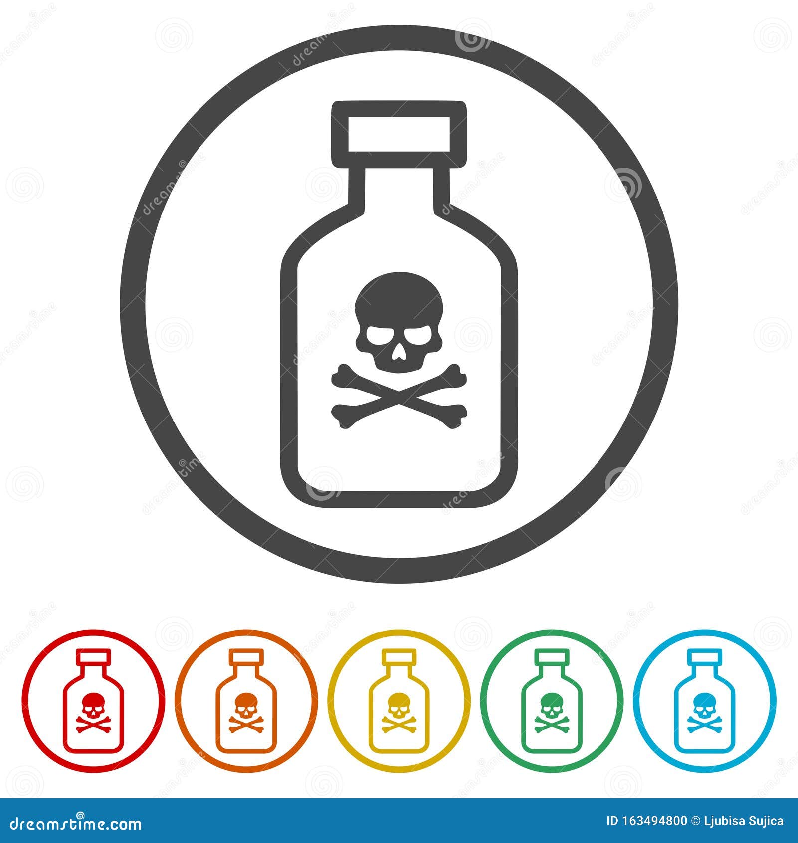 Deadly Poison Bottle with Crossbones Label Vector Illustration Stock ...