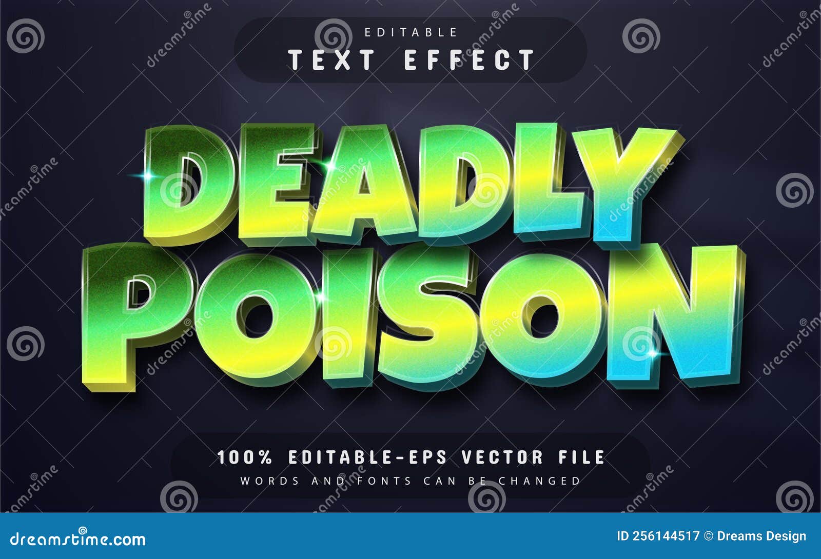 Deadly Poison 3d Text Effect Stock Vector - Illustration of effect ...