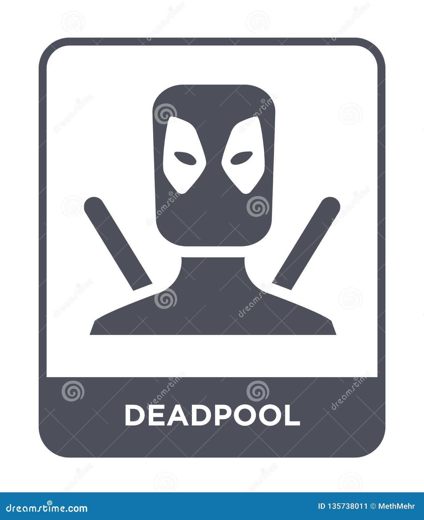 Deadpool Icon in Trendy Design Style. Deadpool Icon Isolated on White ...