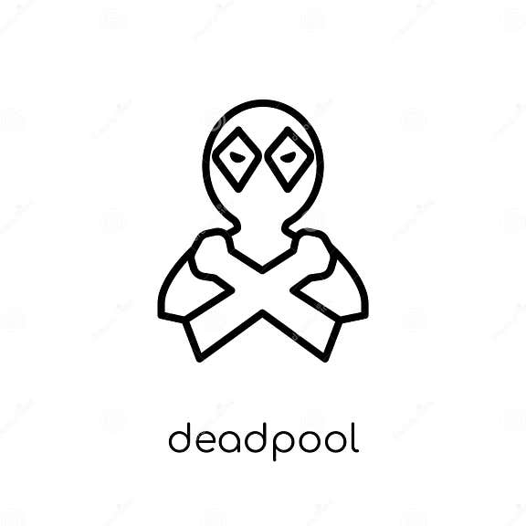 Deadpool Icon. Trendy Modern Flat Linear Vector Deadpool Icon on ...