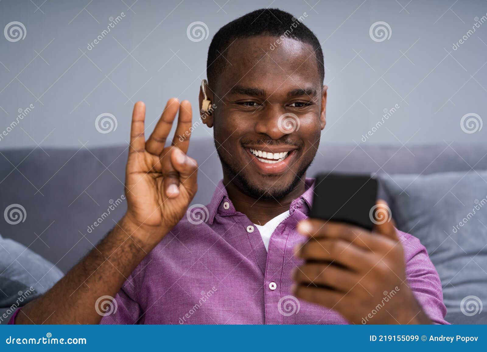 Deaf African Man with Disabilities Stock Image - Image of mobile, happy ...