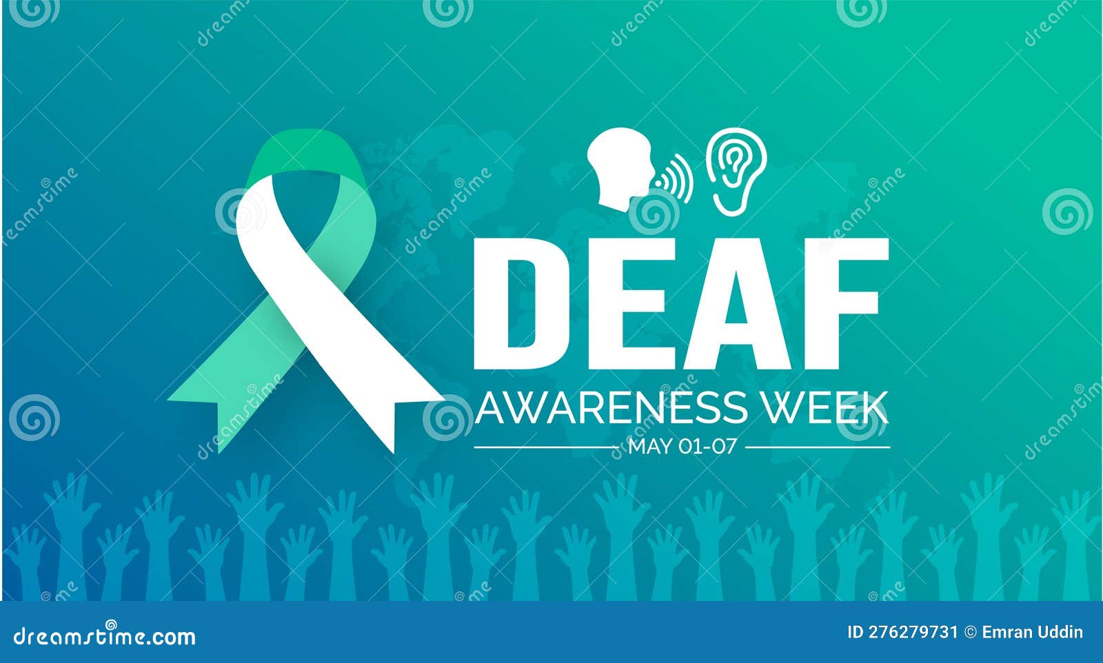 Deaf Awareness Week Background Or Banner Design Template Cartoon Vector ...