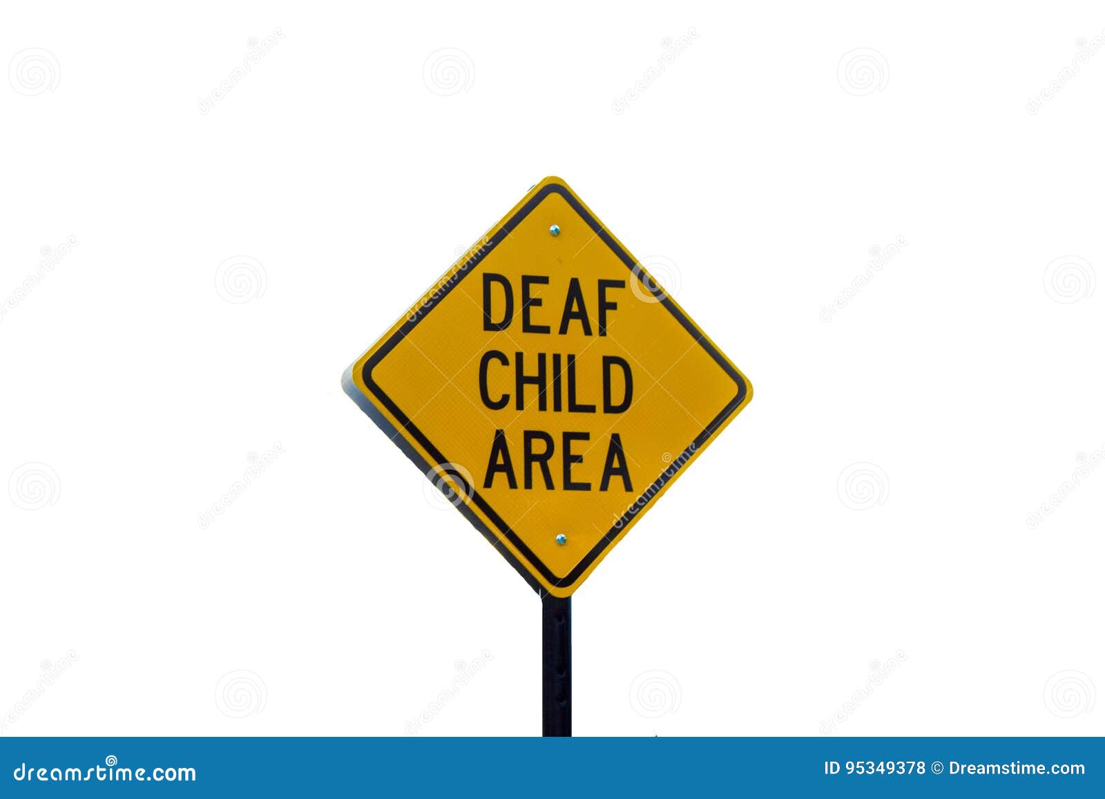 Deaf Child Area Sign stock photo. Image of warning, alert - 95349378
