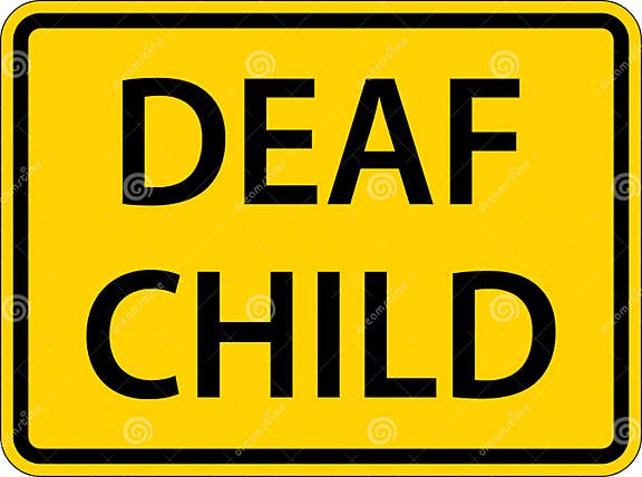 Deaf Child Sign on White Background Stock Vector - Illustration of ...