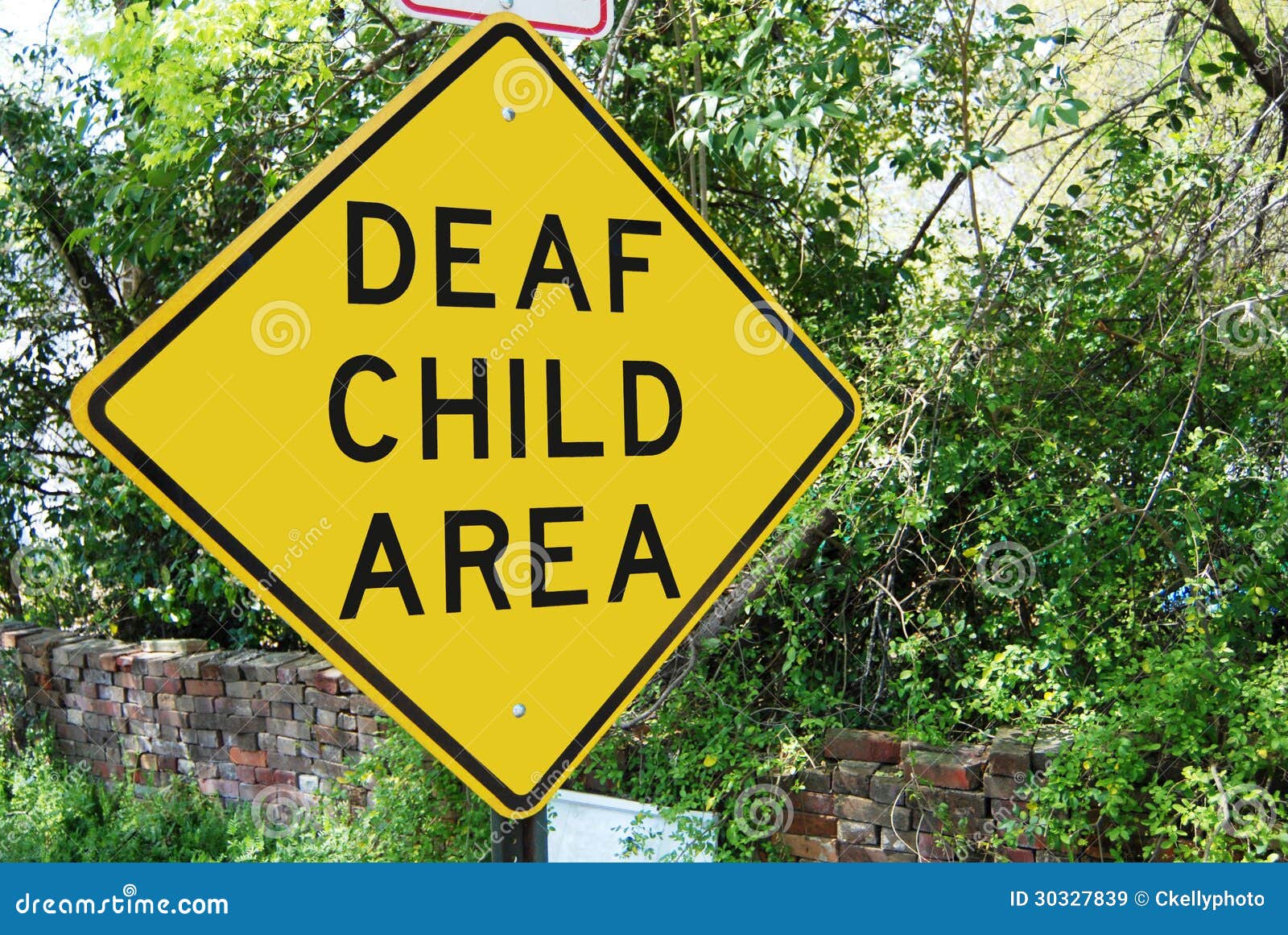 Deaf Child traffic sign stock image. Image of child, writing - 30327839