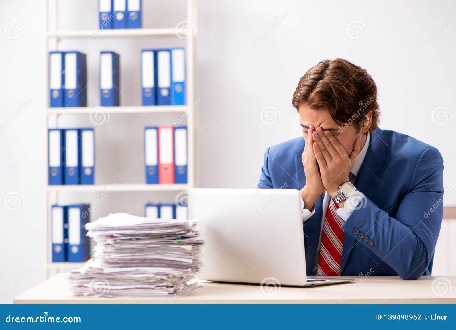 The Deaf Employee Using Hearing Aid in Office Stock Photo - Image of ...