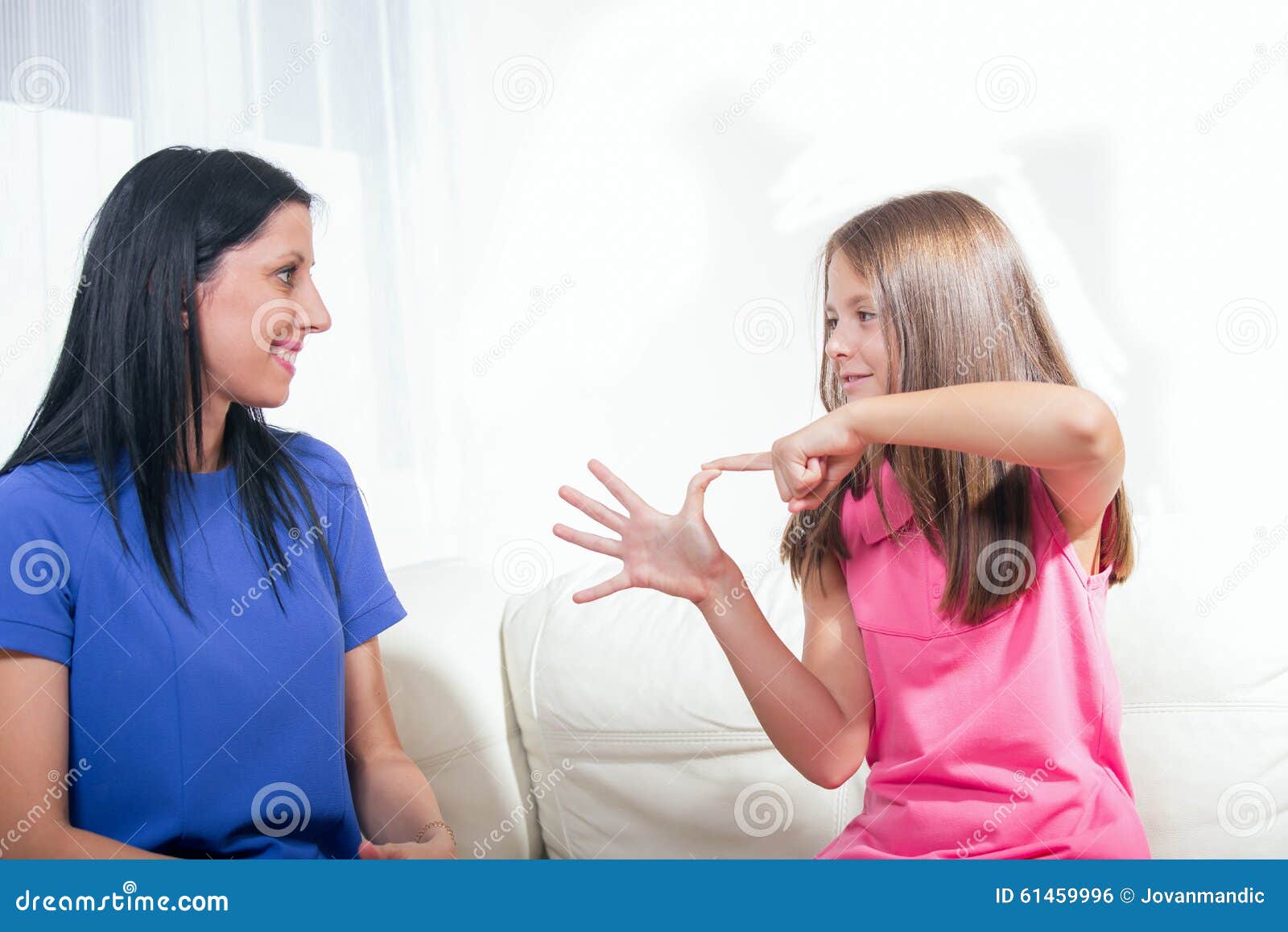 Deaf Girl Learning Sign Language Stock Photo - Image of hearing, female ...