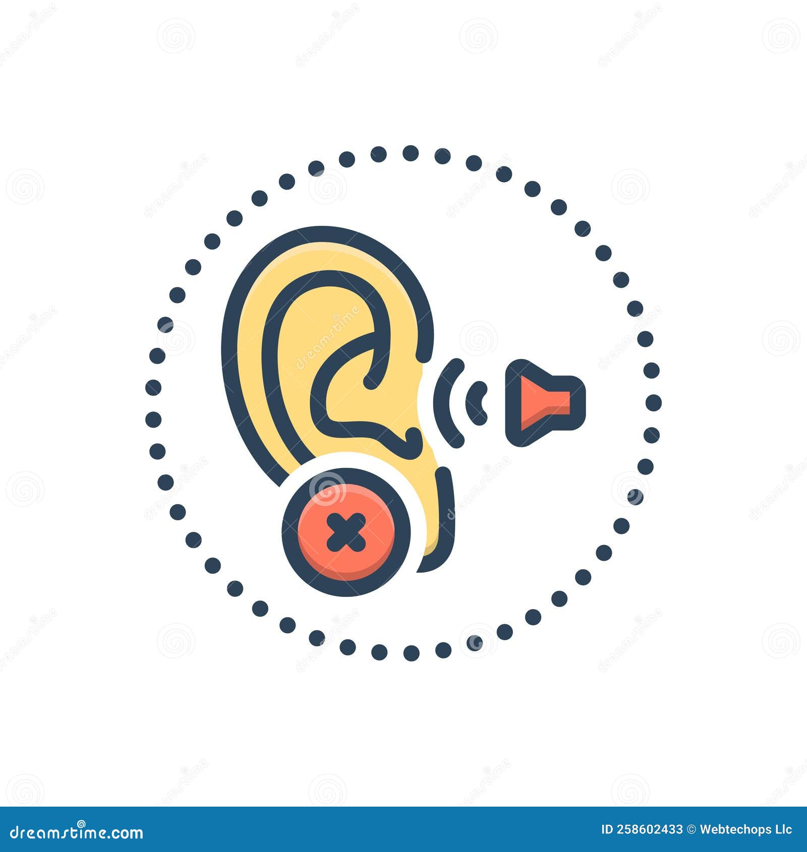 Color Illustration Icon for Deaf, Unhearing and Earless Stock Vector ...