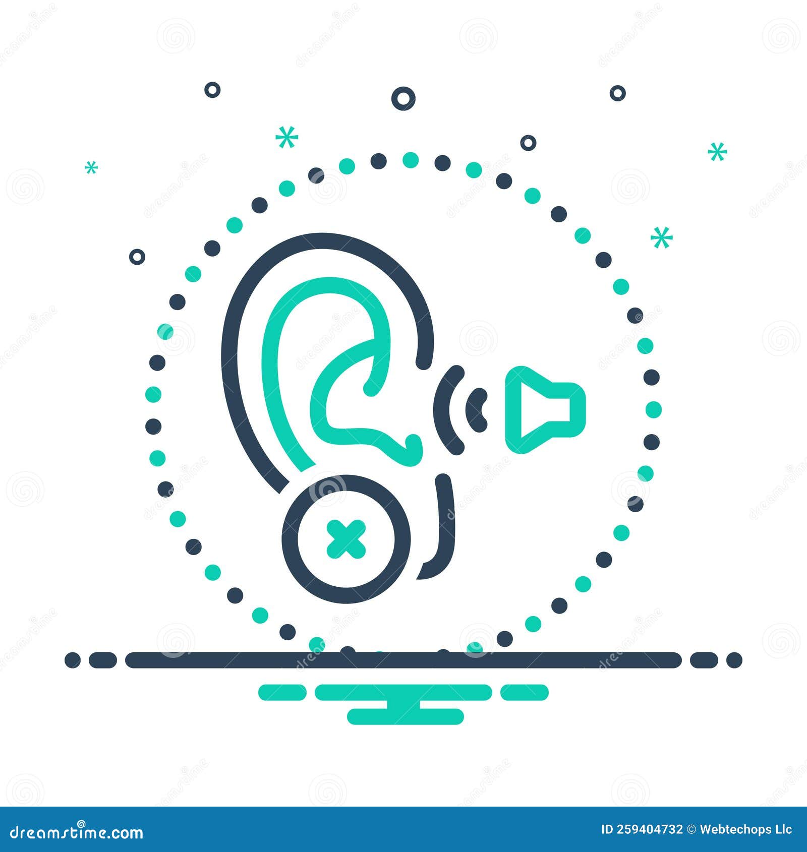 Mix Icon for Deaf, Acoustic and Hard Stock Vector - Illustration of ...