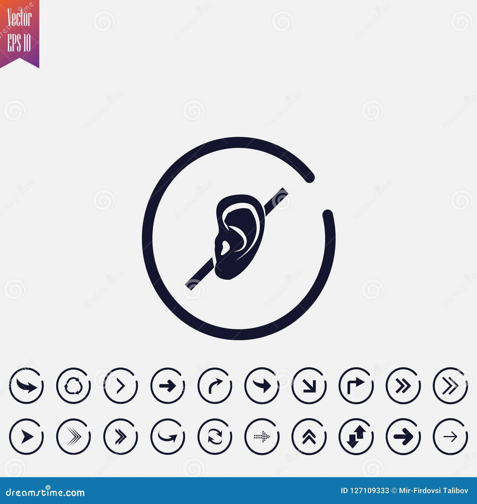 Deaf Icon, Vector Illustration. Flat Icon Stock Illustration ...