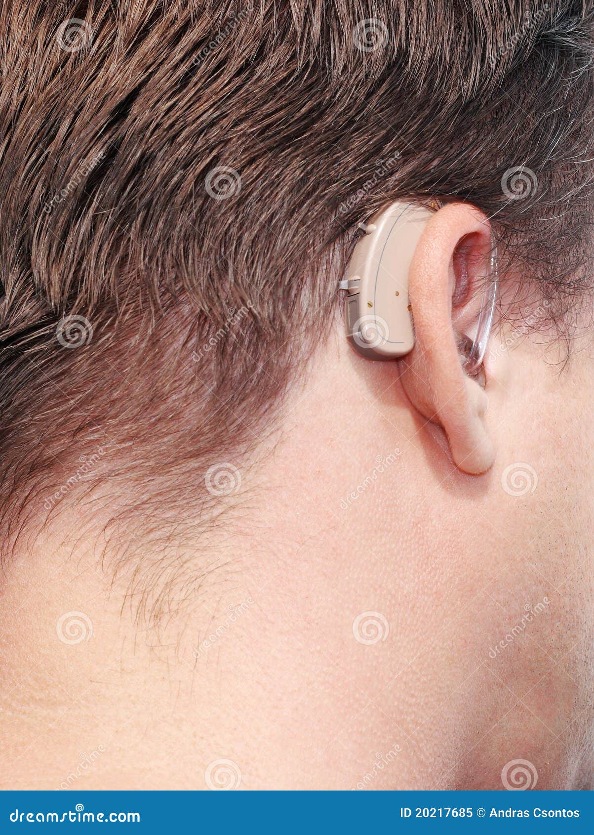 Deaf man s hearing aid. stock image. Image of nose, acoustic - 20217685