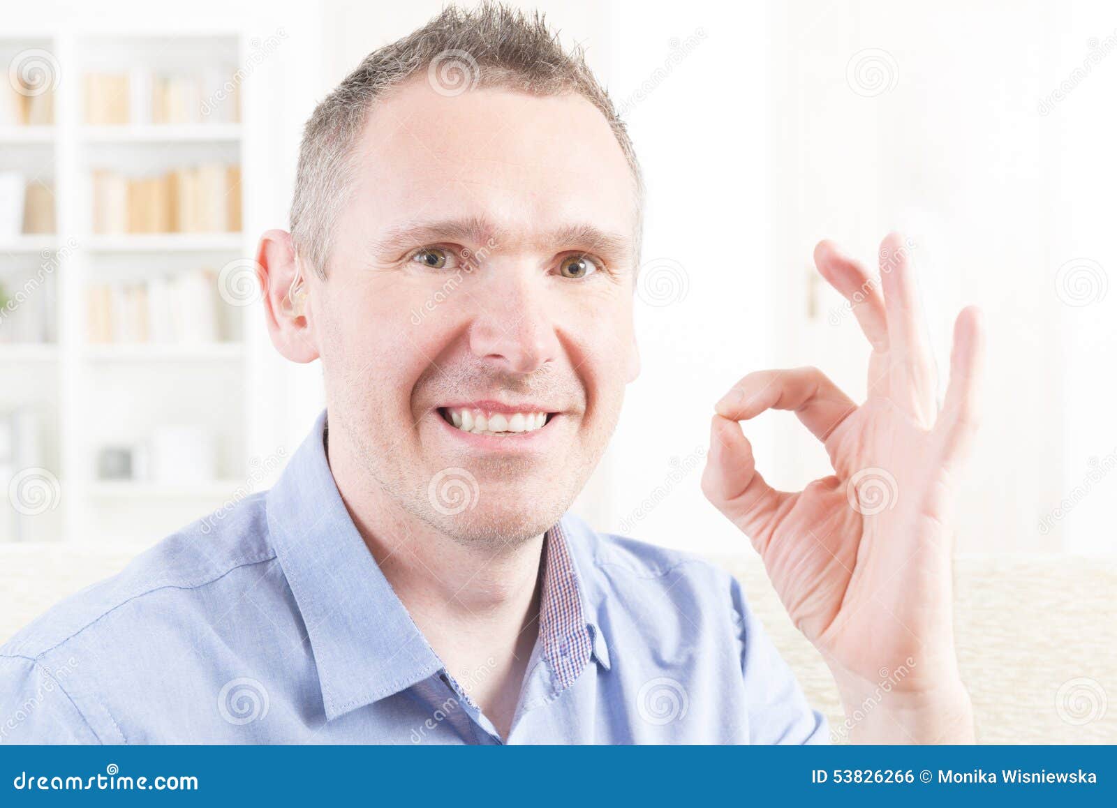 Deaf Man Using Sign Language Stock Photo - Image of signing, instrument ...