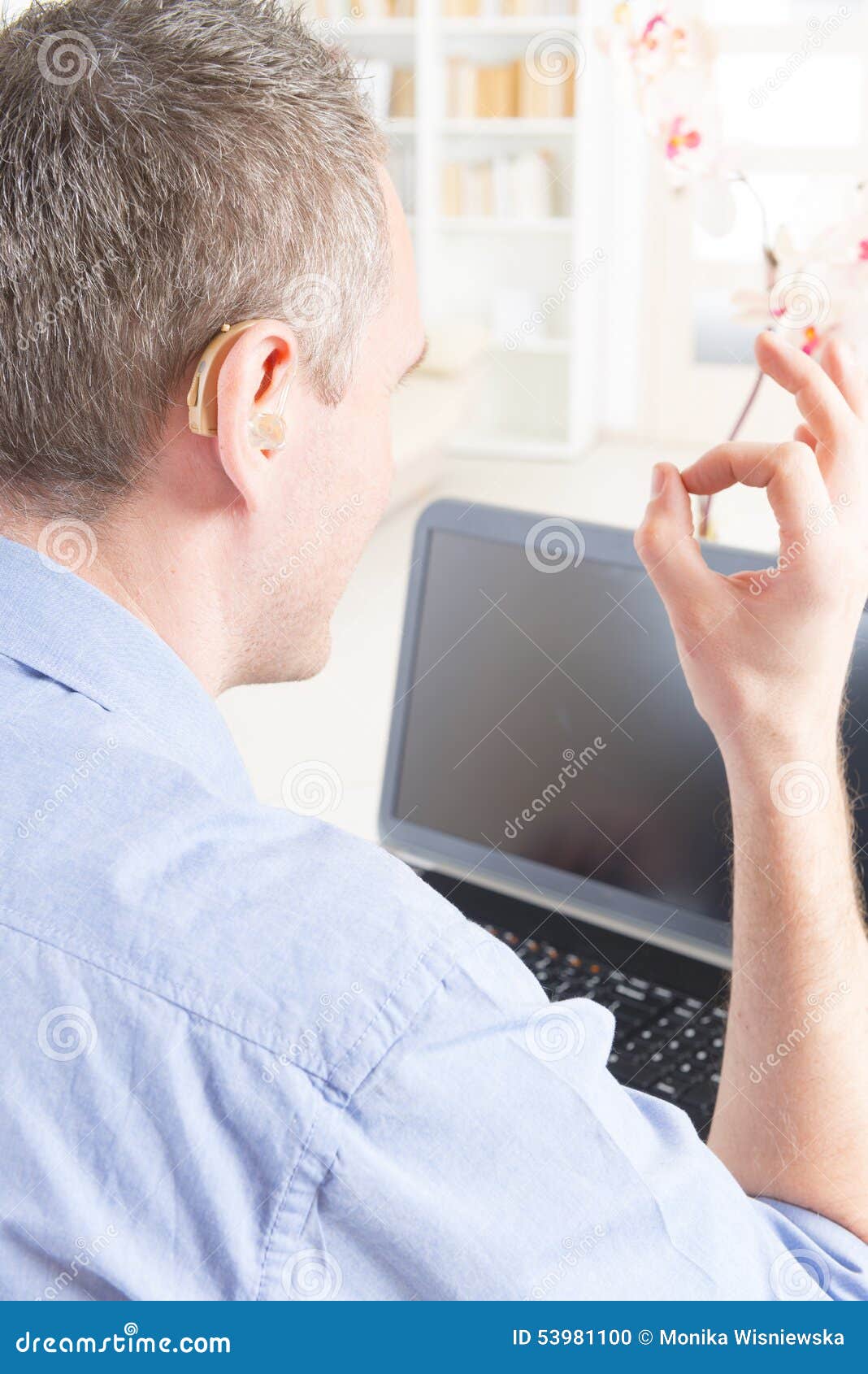 Deaf Man Using Sign Language Stock Photo - Image of medical, language ...