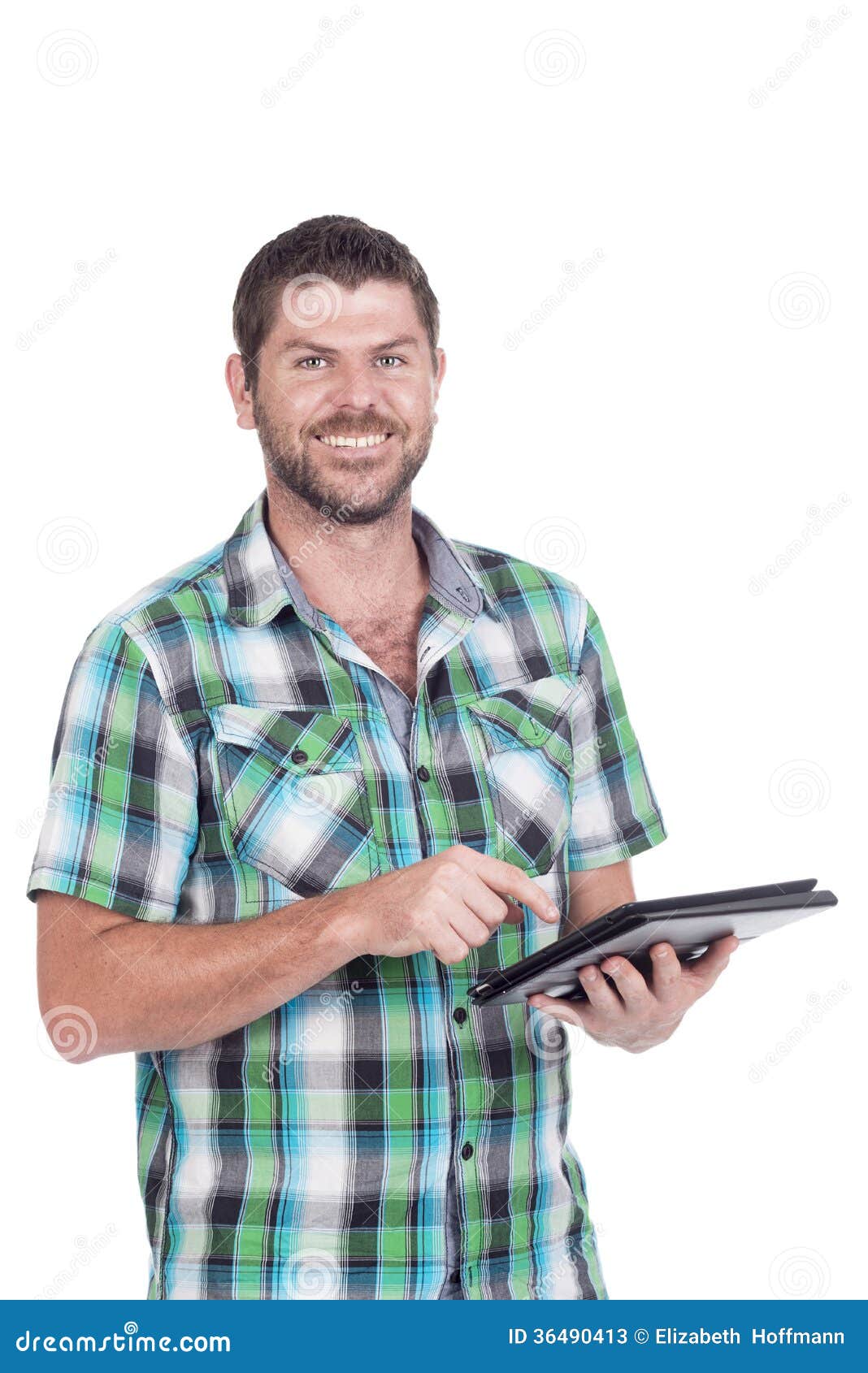 Deaf man with yablet stock image. Image of communication - 36490413