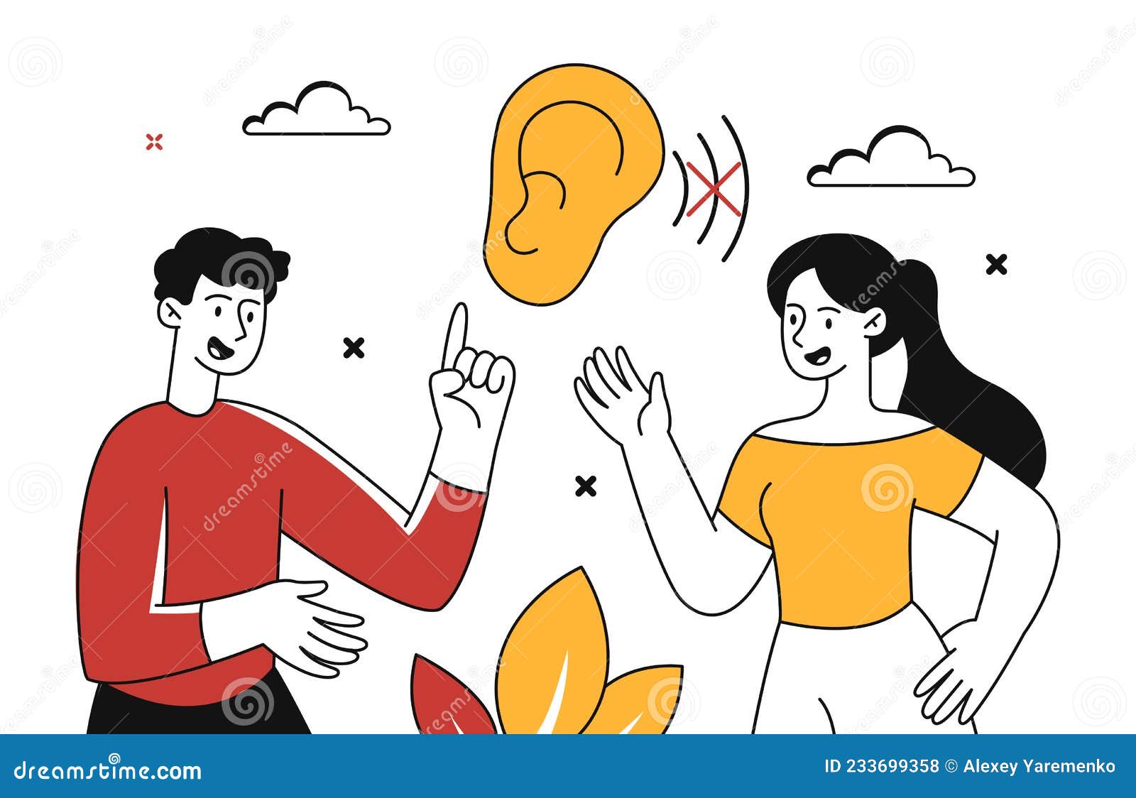 Deaf people concept stock vector. Illustration of hearing - 233699358