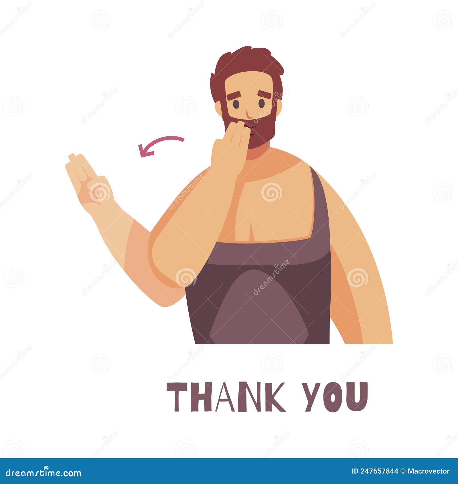Deaf Phrase Thanks Composition Stock Vector - Illustration of world ...