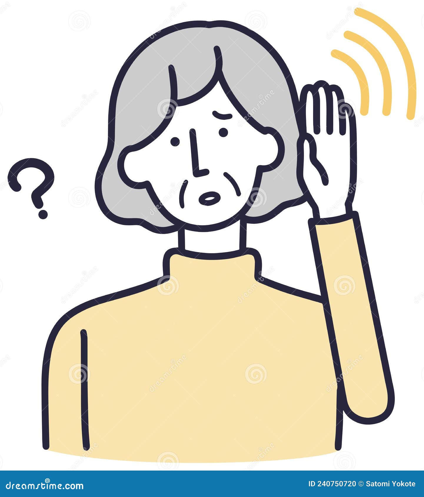 Deaf Senior Woman, Illustration Stock Vector - Illustration of health ...