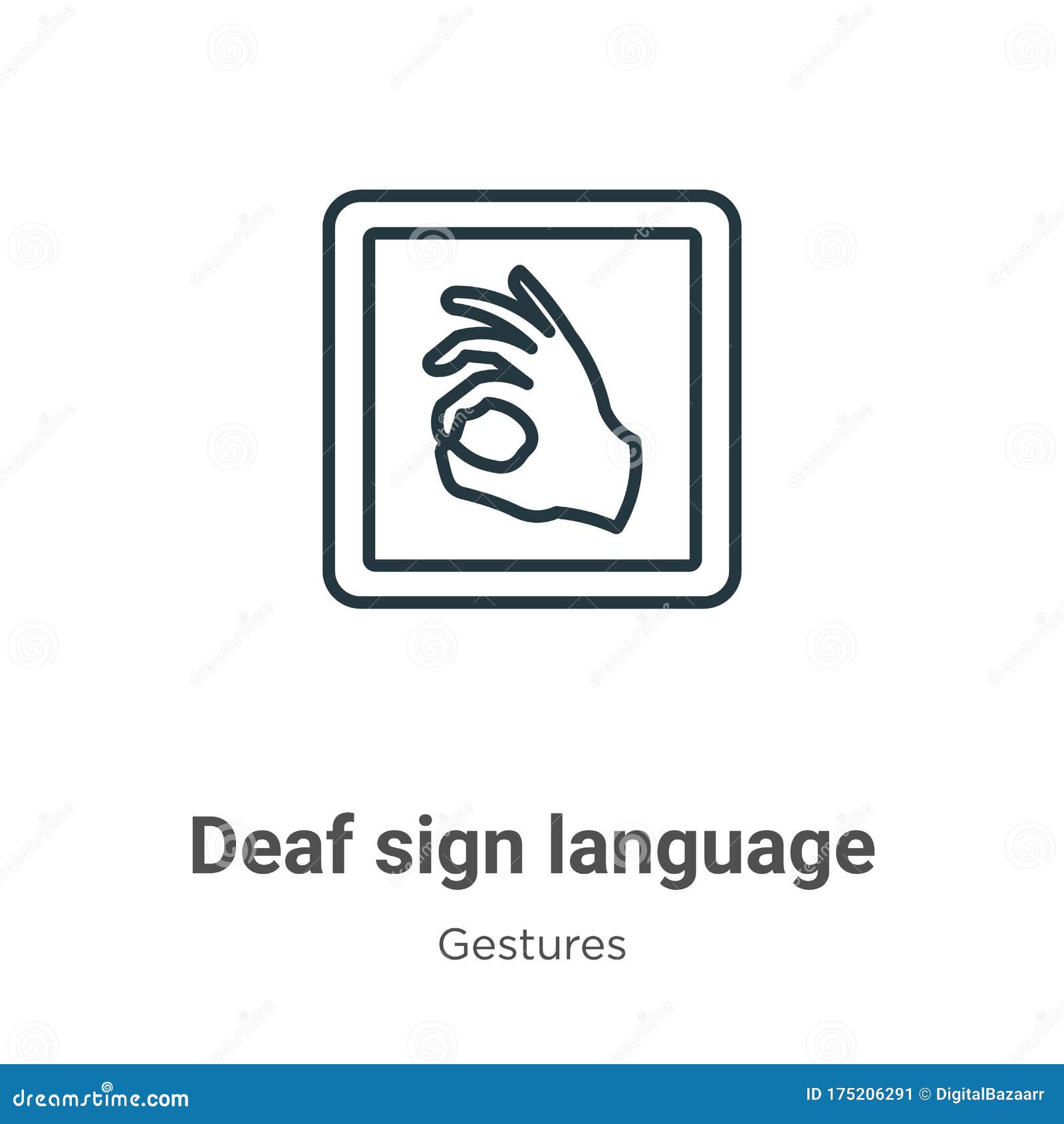 Deaf Sign Language Icon Vector. Trendy Flat Deaf Sign Language Icon ...
